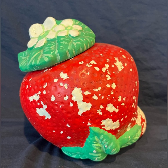 Accents | Vintage American Bisque Strawberry Cookie Jar Sears Usa Pottery | Poshmark